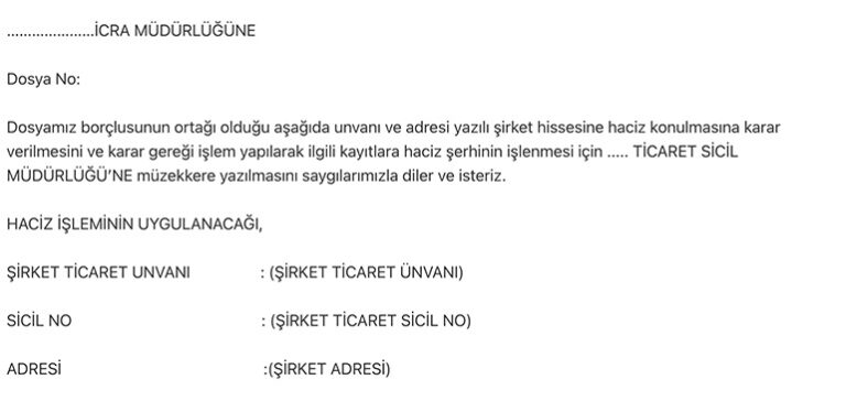 Hisse Haciz Talebi Dilekçesi 2024 - Koç Hukuk & Danışmanlık